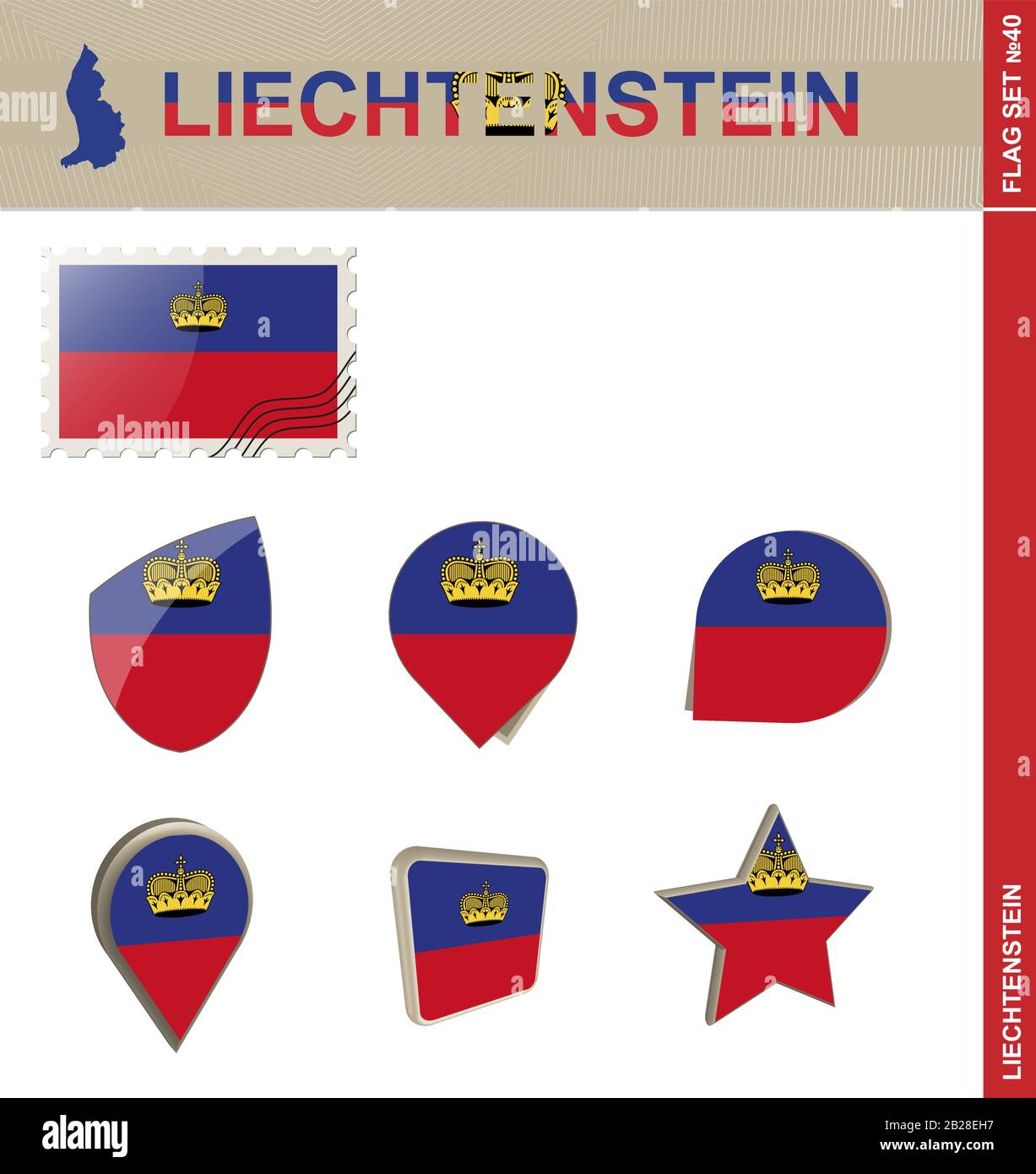 Liechtenstein Flag Set, Flag Set #40. Vector Stock Vector Image & Art ...