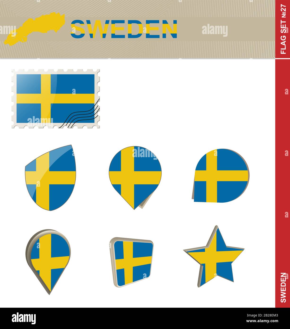 Sweden flag pin Stock Vector Images - Alamy