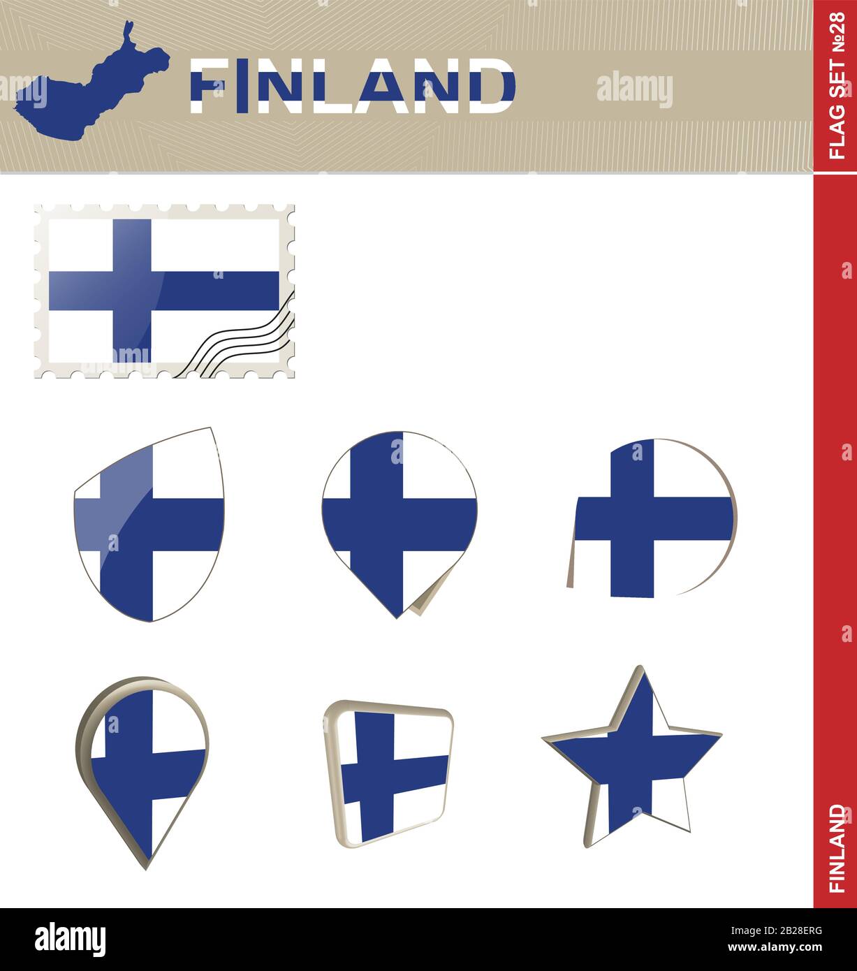 Finland Flag Set, Flag Set #28. Vector Stock Vector Image & Art - Alamy