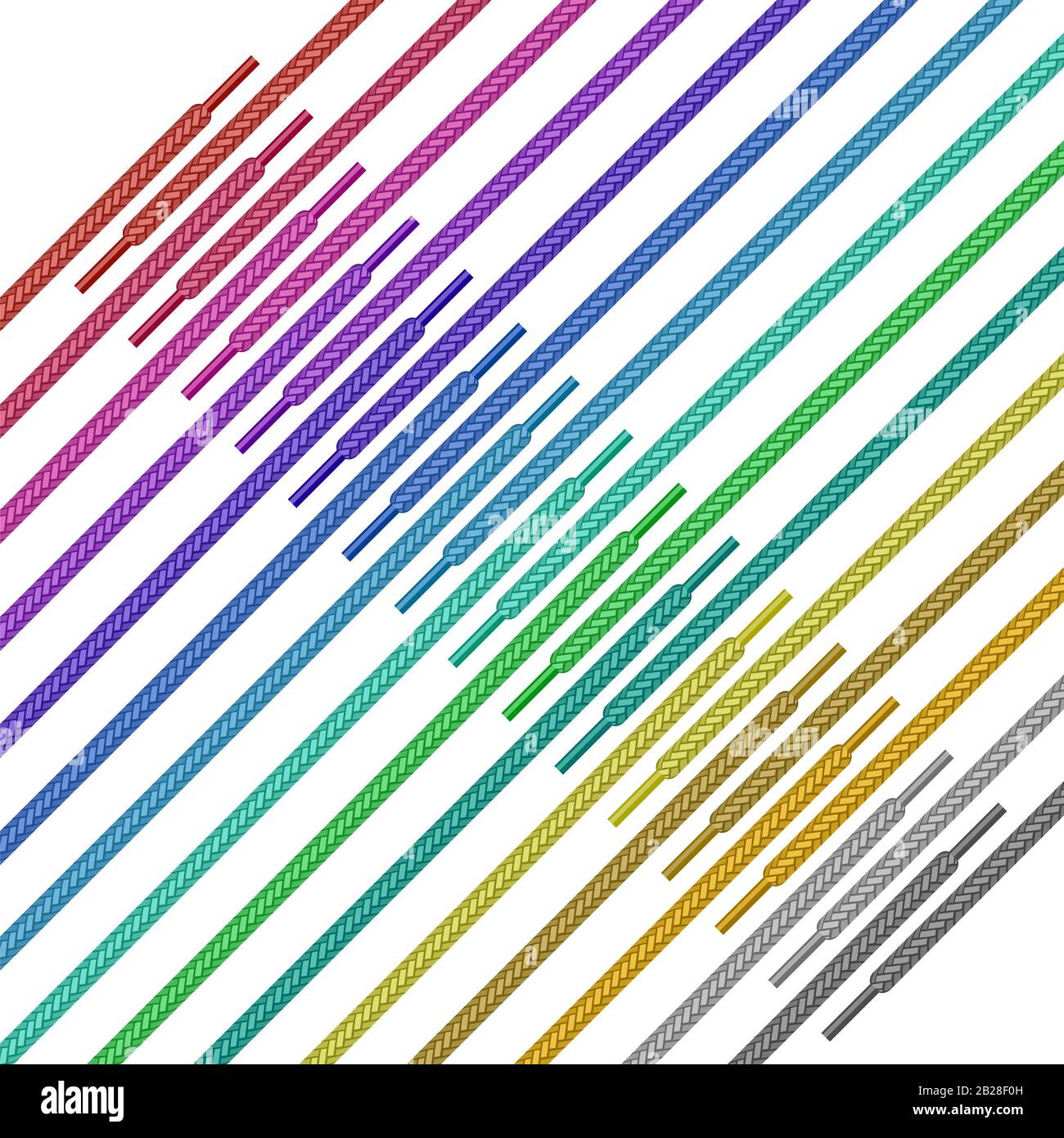 Set of Colored Shoelace Isolated on White Background Stock Photo - Alamy