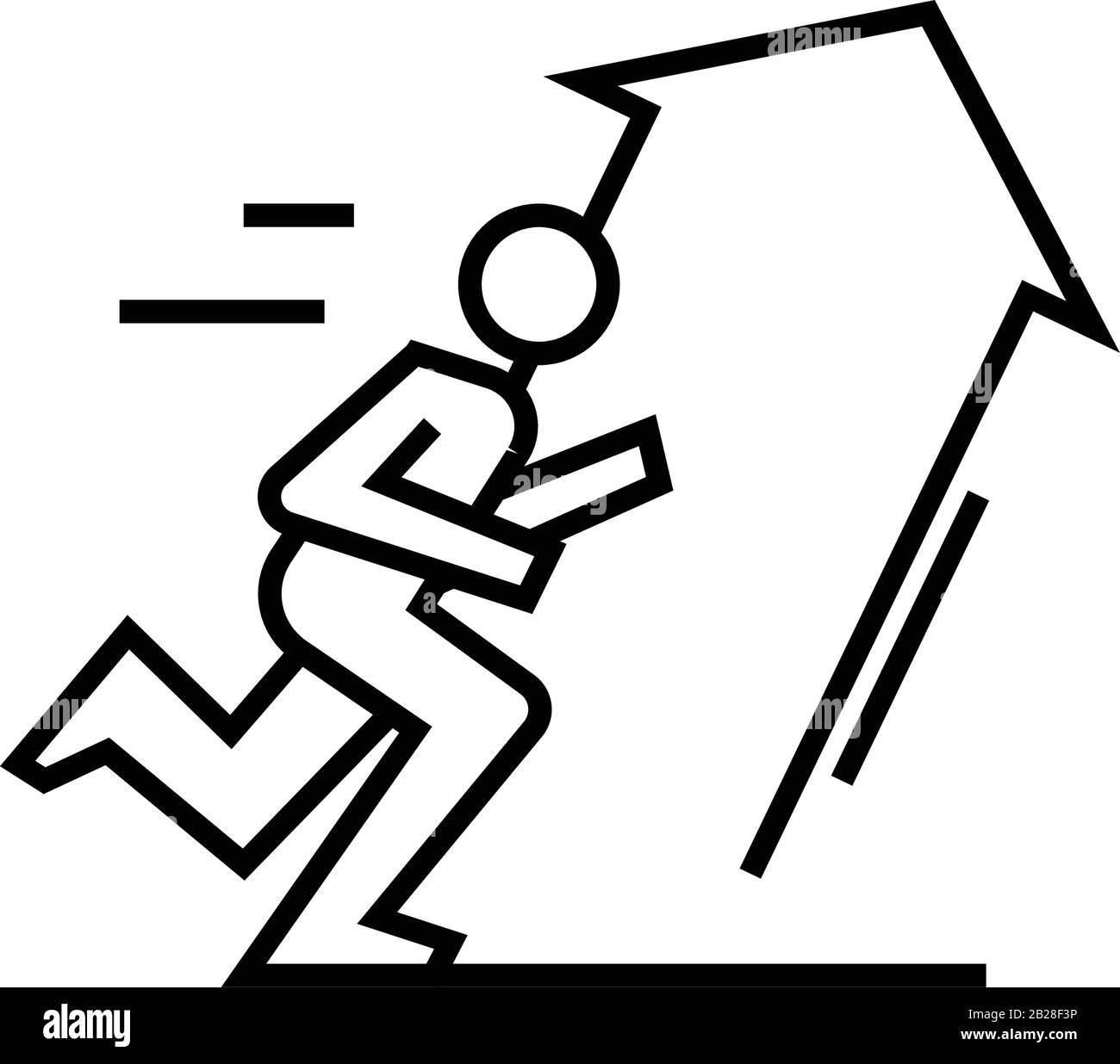 Rising potential line icon, concept sign, outline vector illustration ...