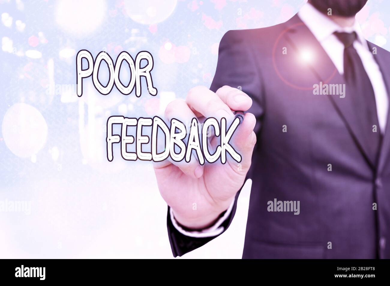 Text sign showing Poor Feedback. Business photo showcasing A response ...