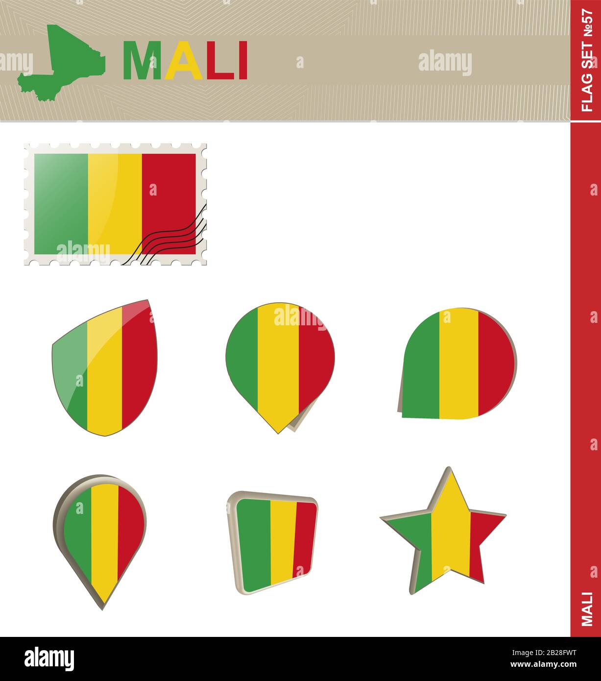 Mali flag collection hi-res stock photography and images - Alamy
