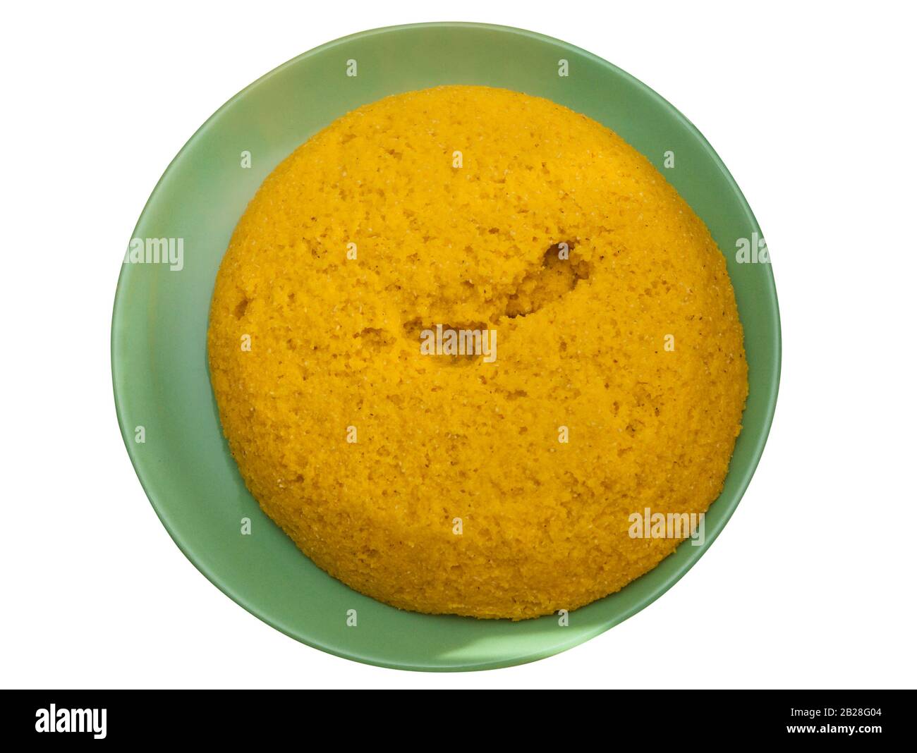 polenta from corn flour isolated on white. traditional food from ...