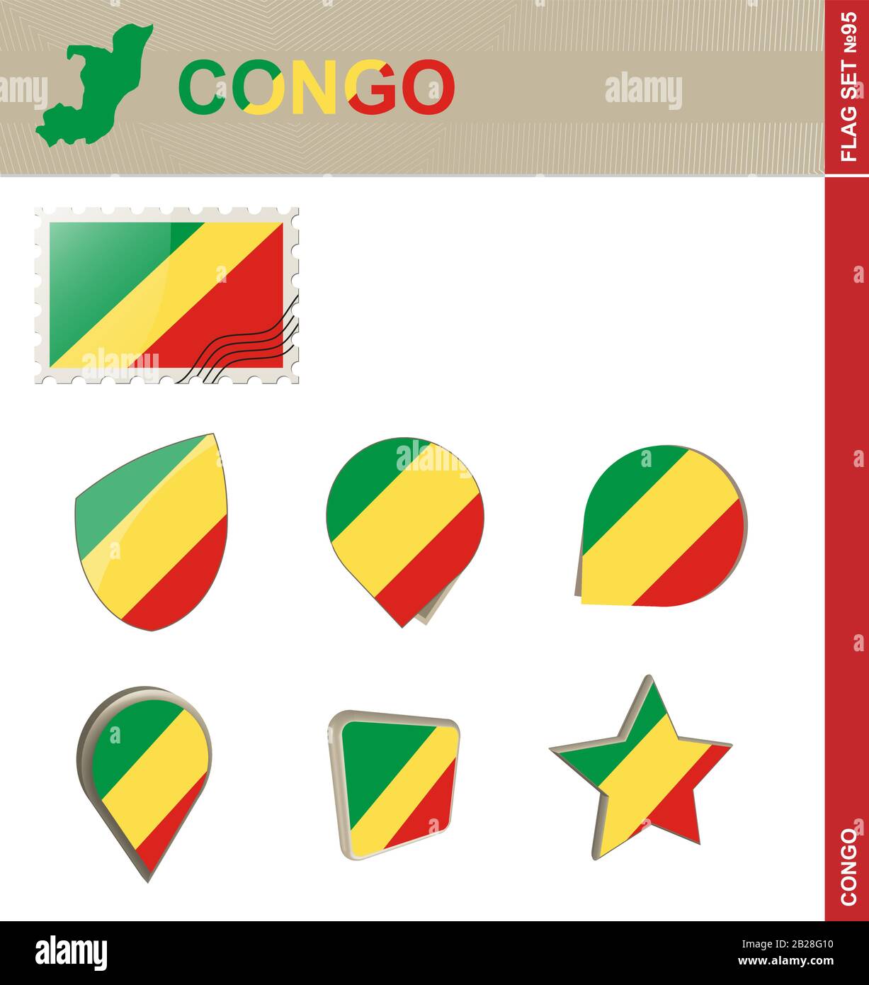 Congo Flag Set, Flag Set #95. Vector Stock Vector Image & Art - Alamy