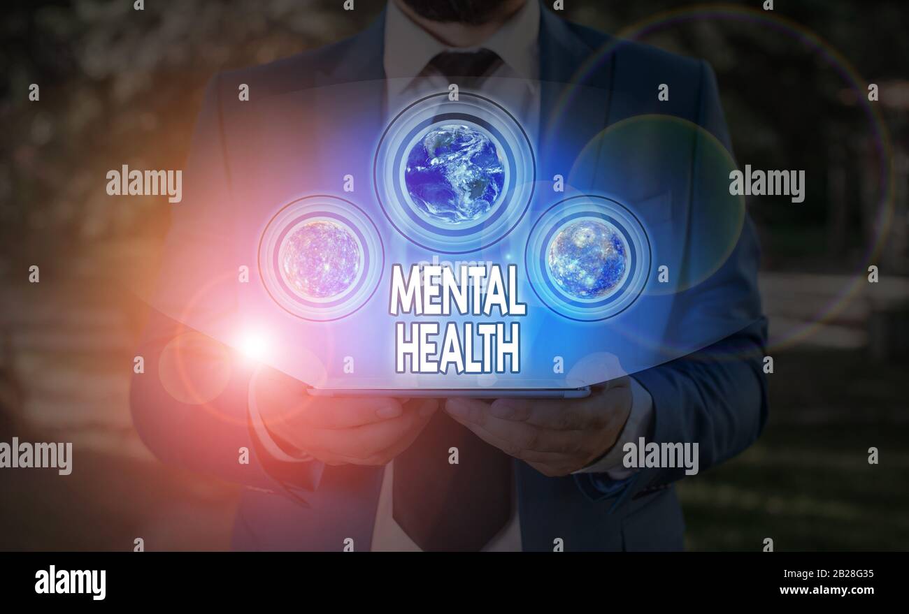 Text sign showing Mental Health. Business photo text the state or level ...
