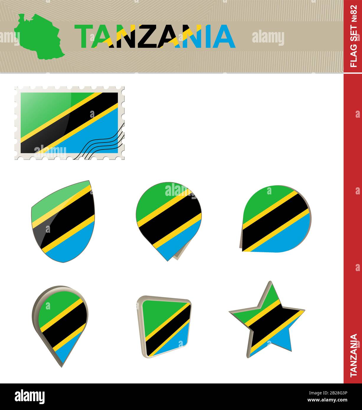 Flag set tanzania Stock Vector Images - Alamy
