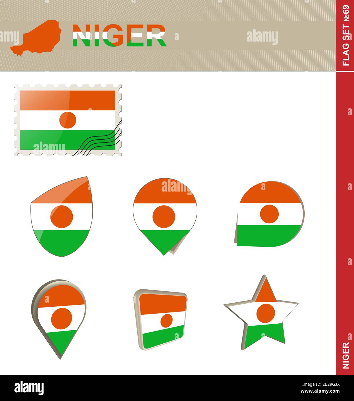 Niger Flag Set, Flag Set #69. Vector Stock Vector Image & Art - Alamy