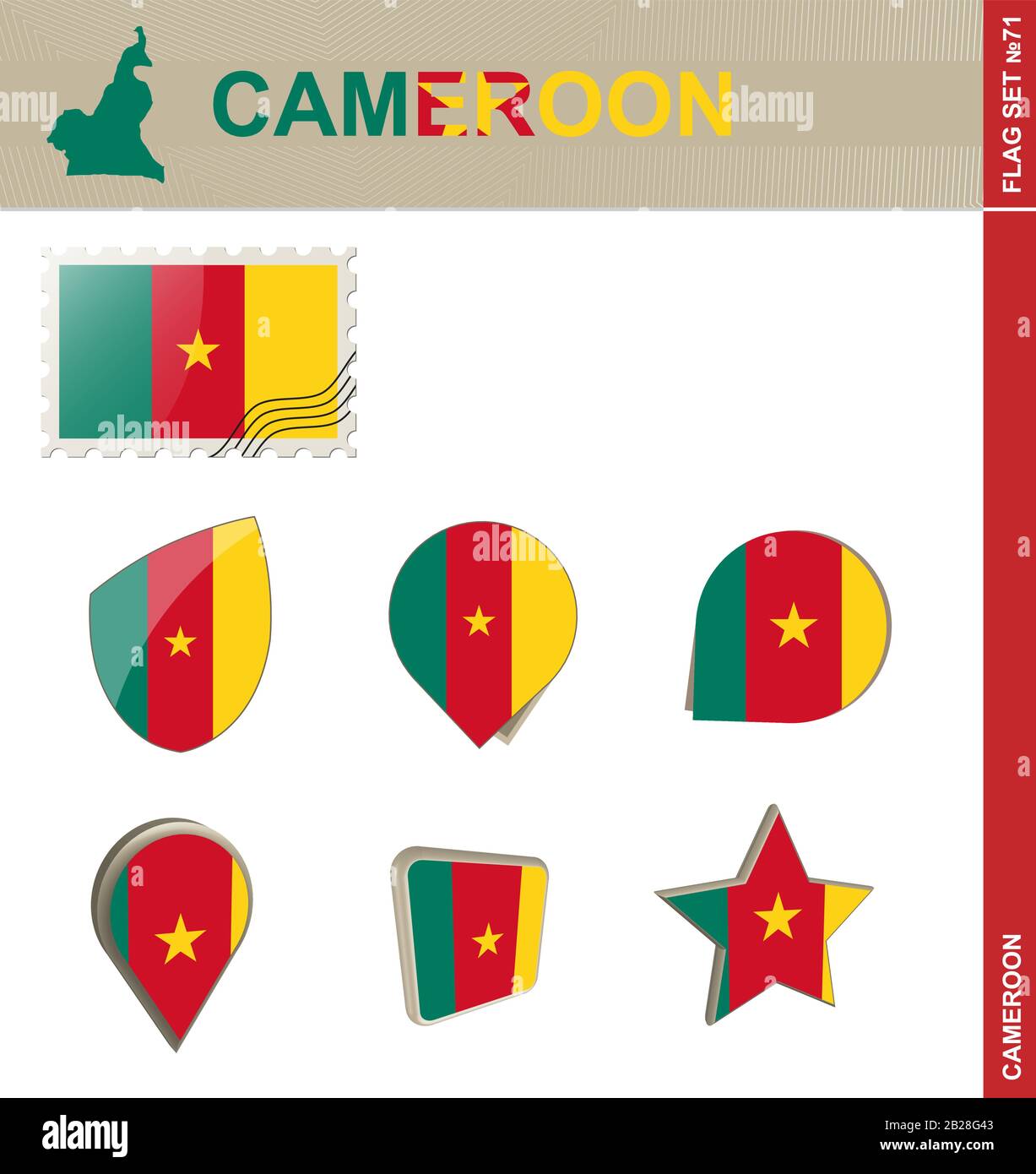 Cameroon Flag Set Flag Set 71 Vector Stock Vector Image And Art Alamy