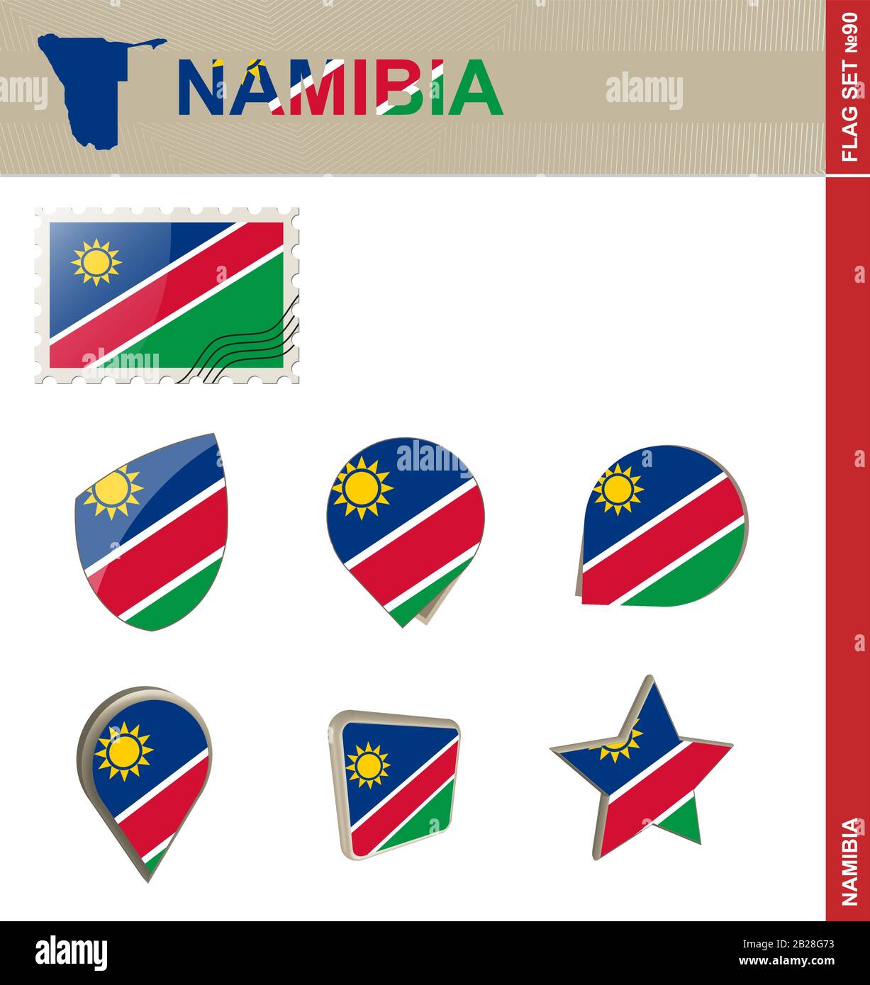 Namibia Flag Set, Flag Set #90. Vector Stock Vector Image & Art - Alamy