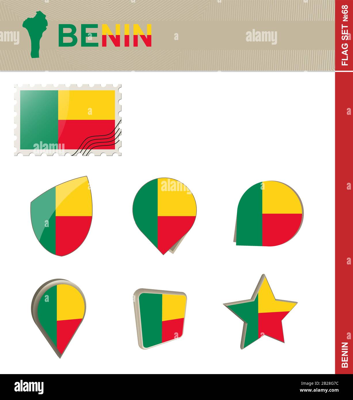 Stamp republic benin Stock Vector Images - Alamy