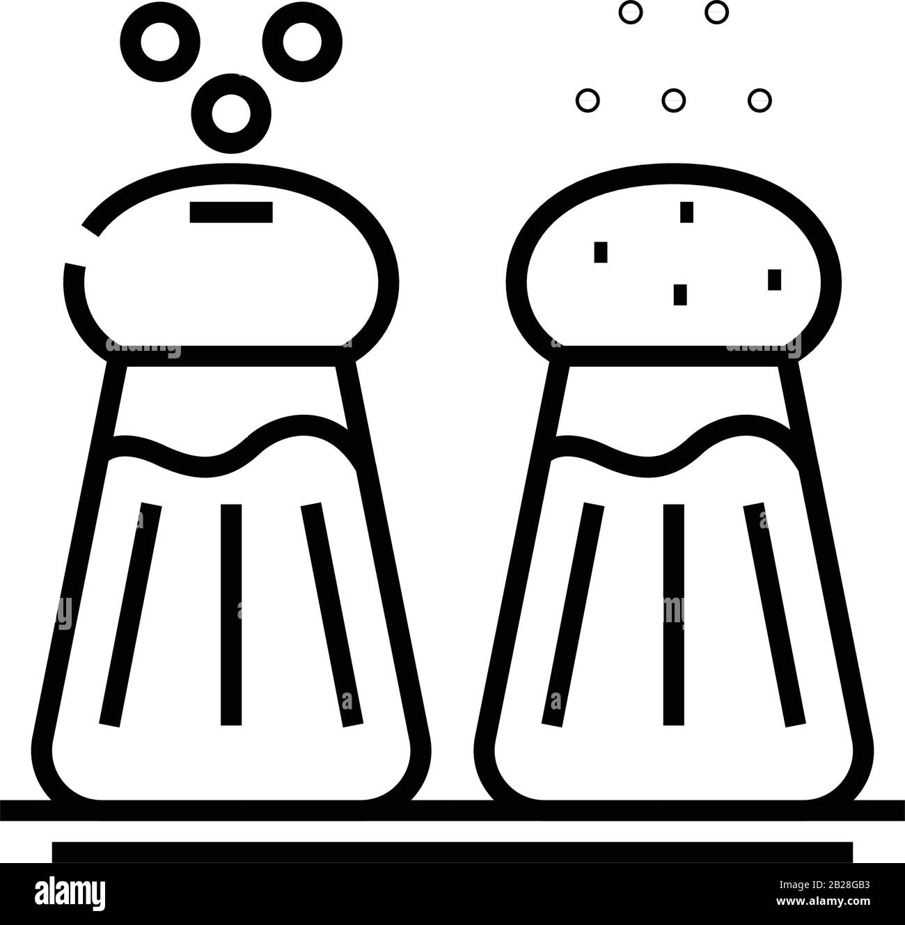 Salt and pepper line icon, concept sign, outline vector illustration ...