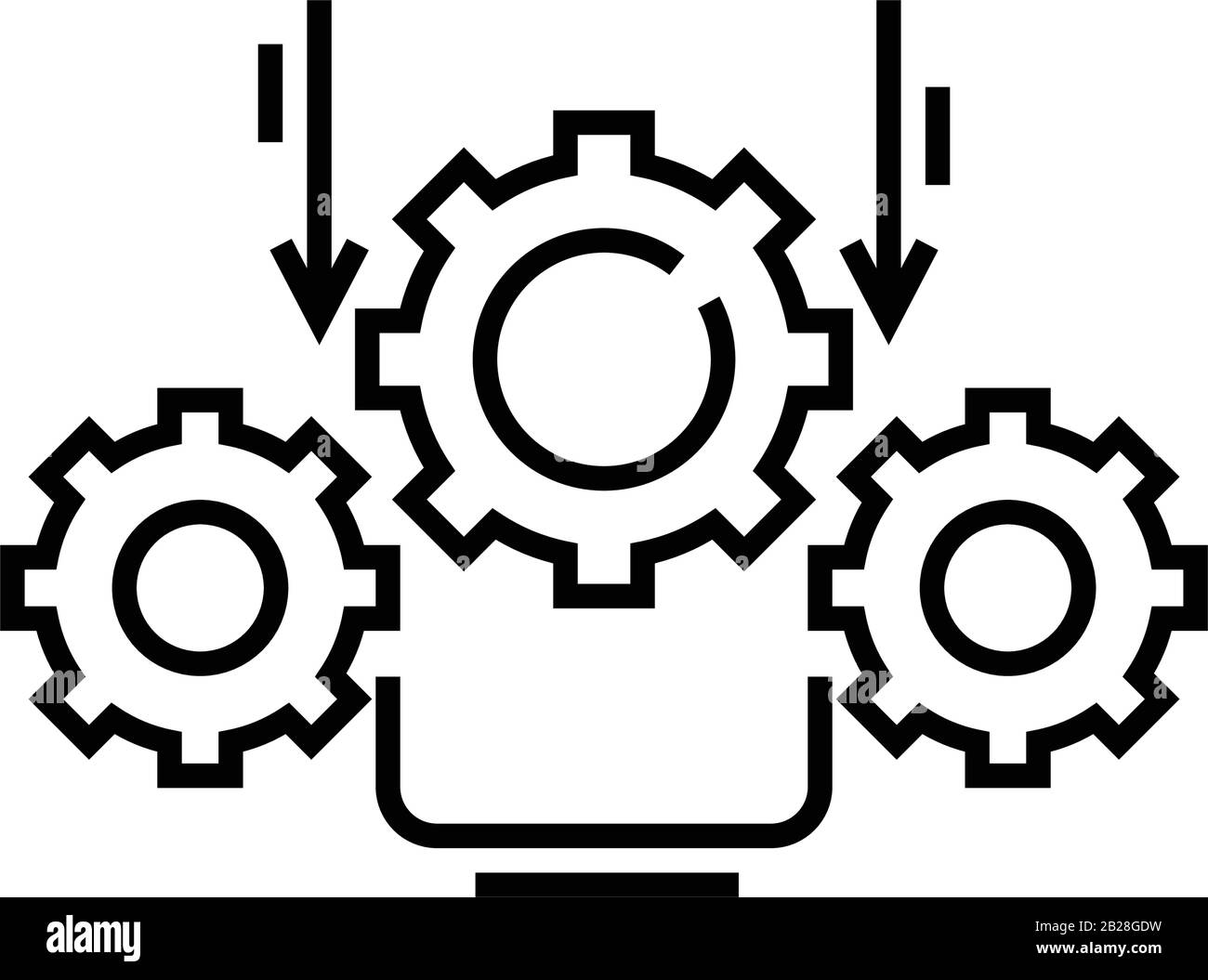 Setup work line icon, concept sign, outline vector illustration, linear ...