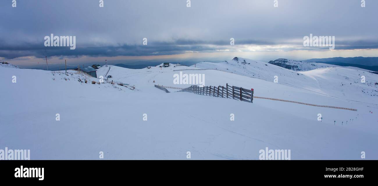 ski mountain resort in Romania, winter scene Stock Photo - Alamy