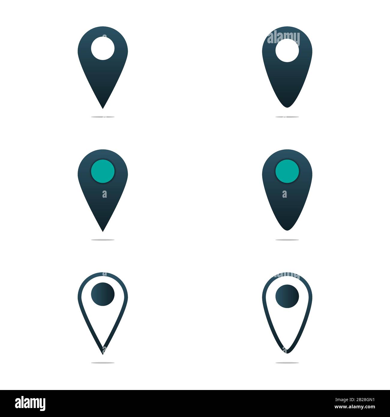 pointer gps map and navigation with gradient color icon set ...