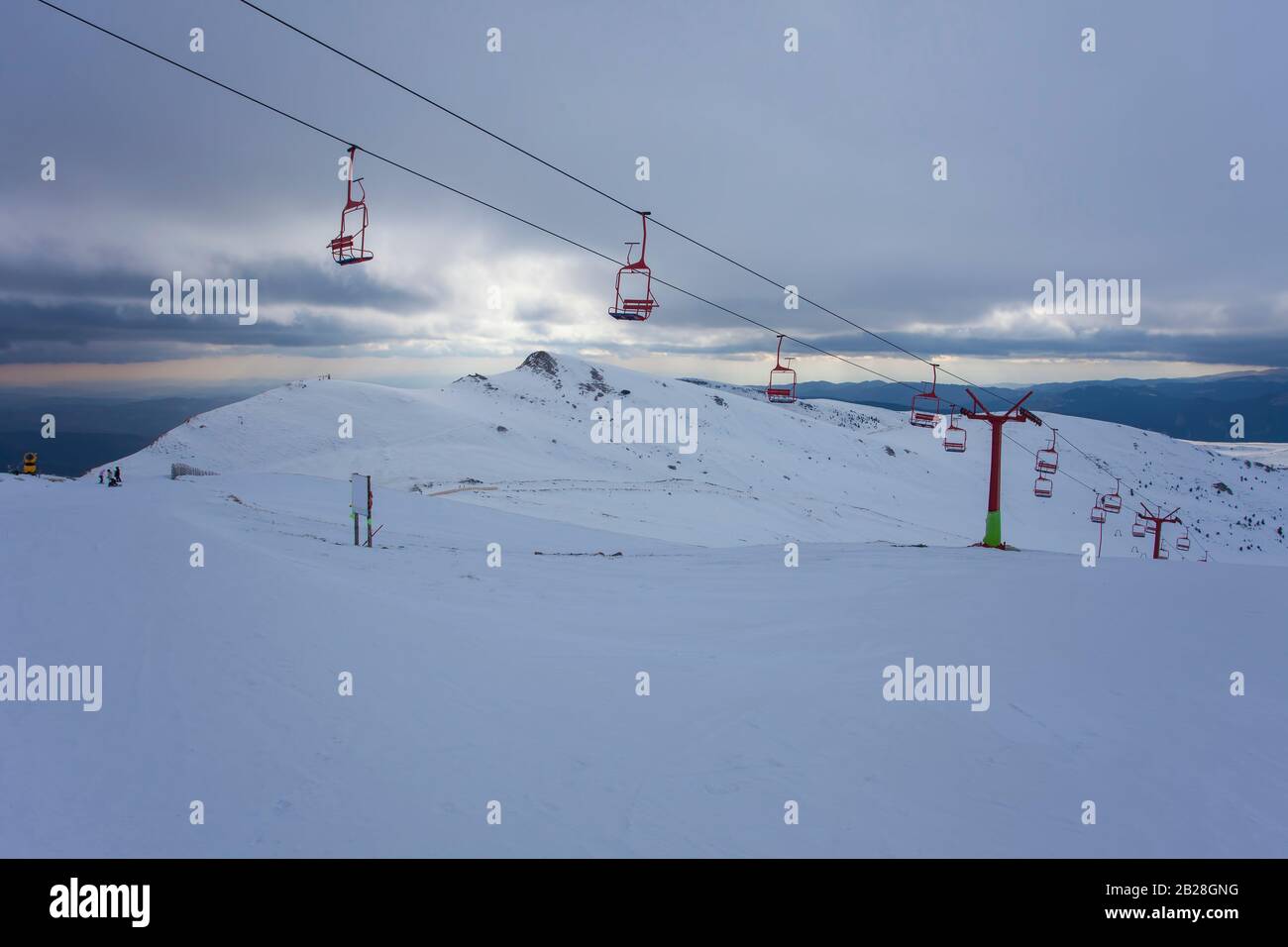 ski mountain resort in Romania, winter scene Stock Photo - Alamy