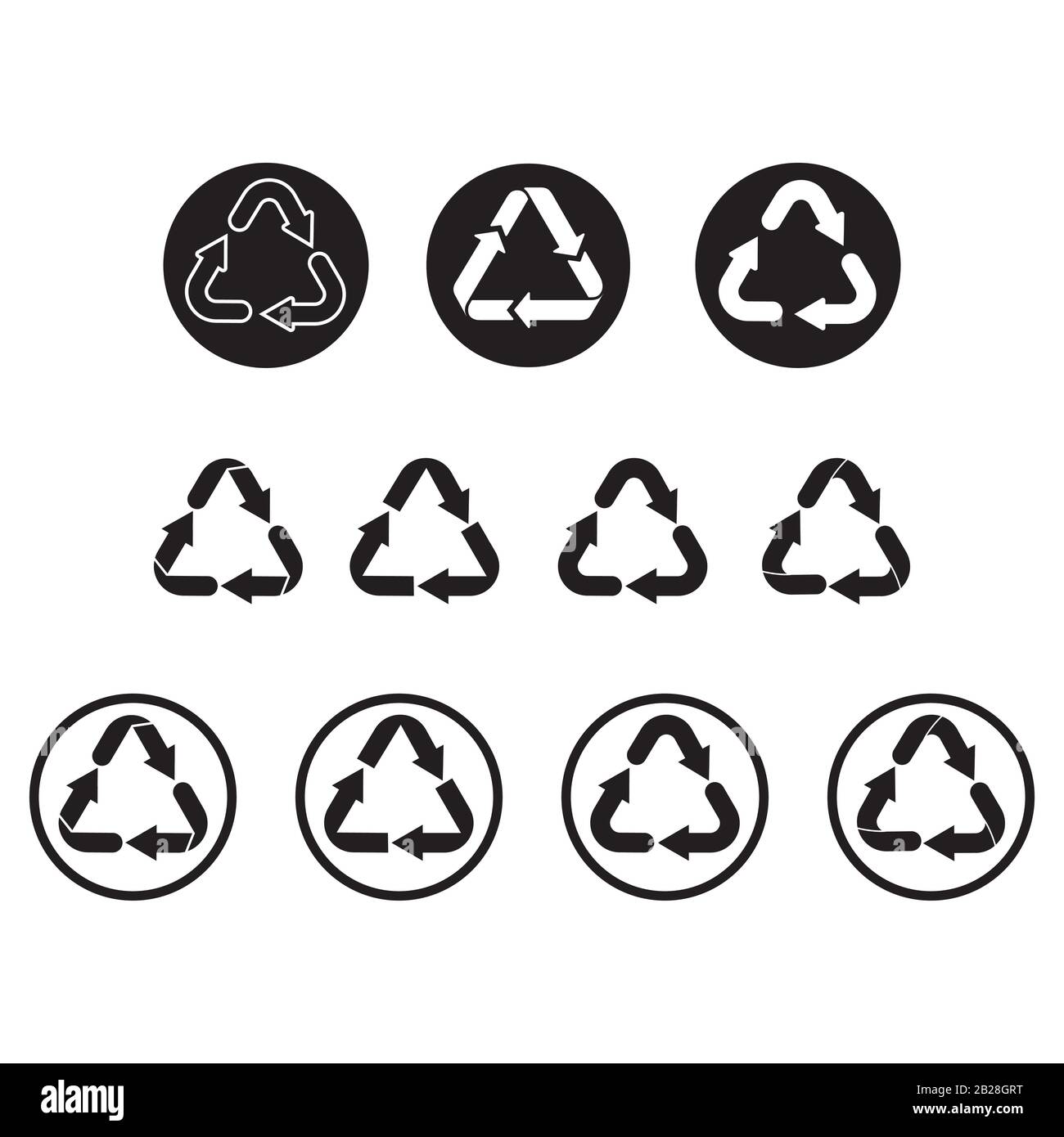 Recycle icon set. Recycle vector symbols. Recycle sign isolated on ...