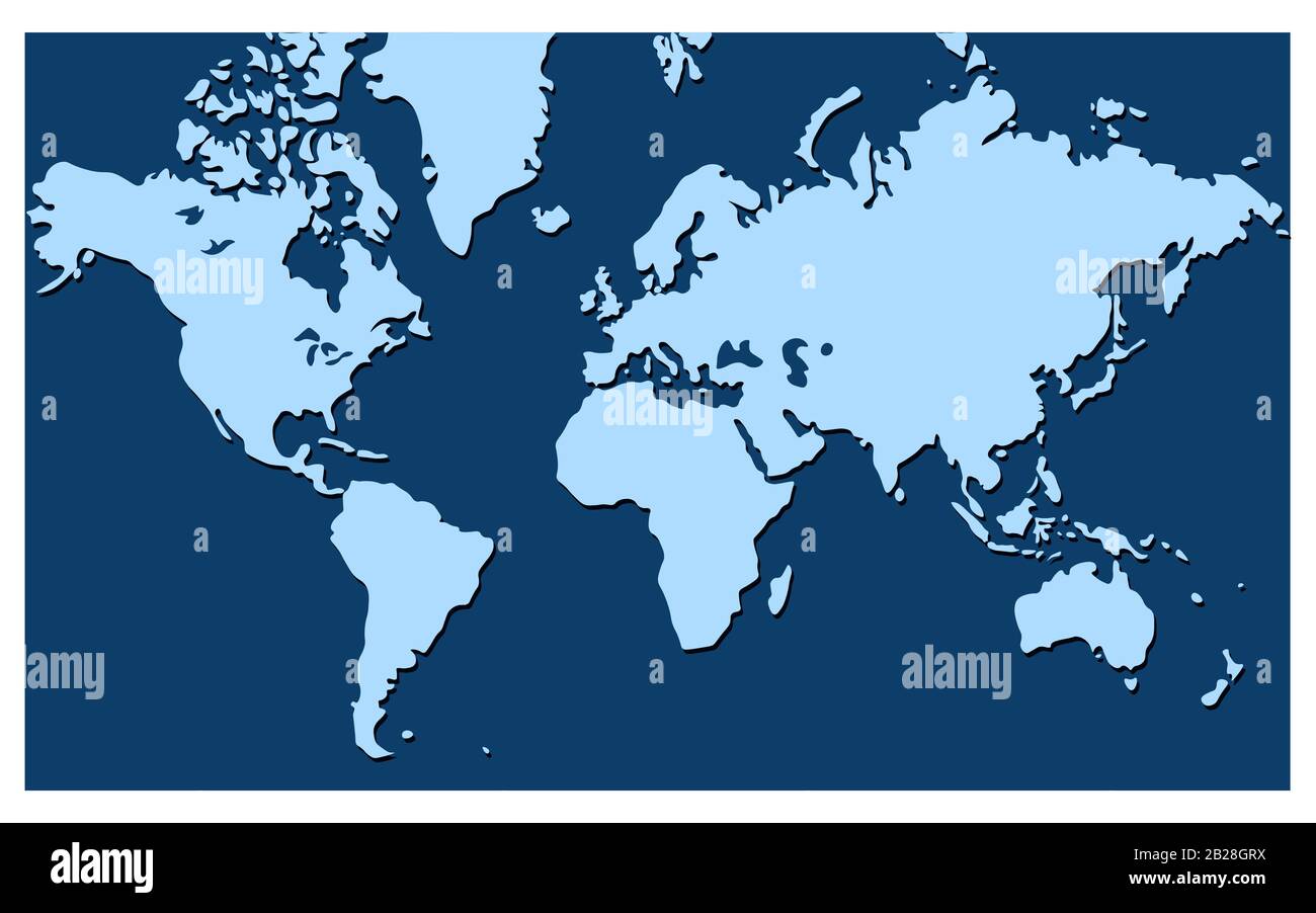 Earth Map Flat Vector