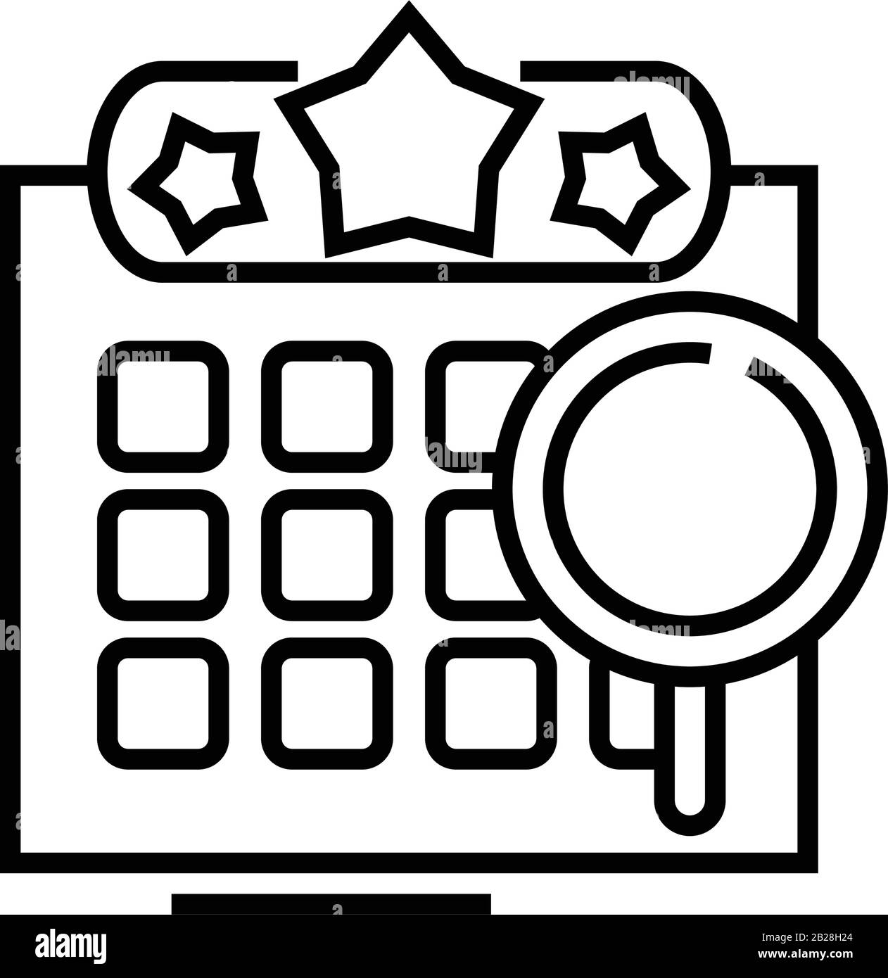 Searching list line icon, concept sign, outline vector illustration ...