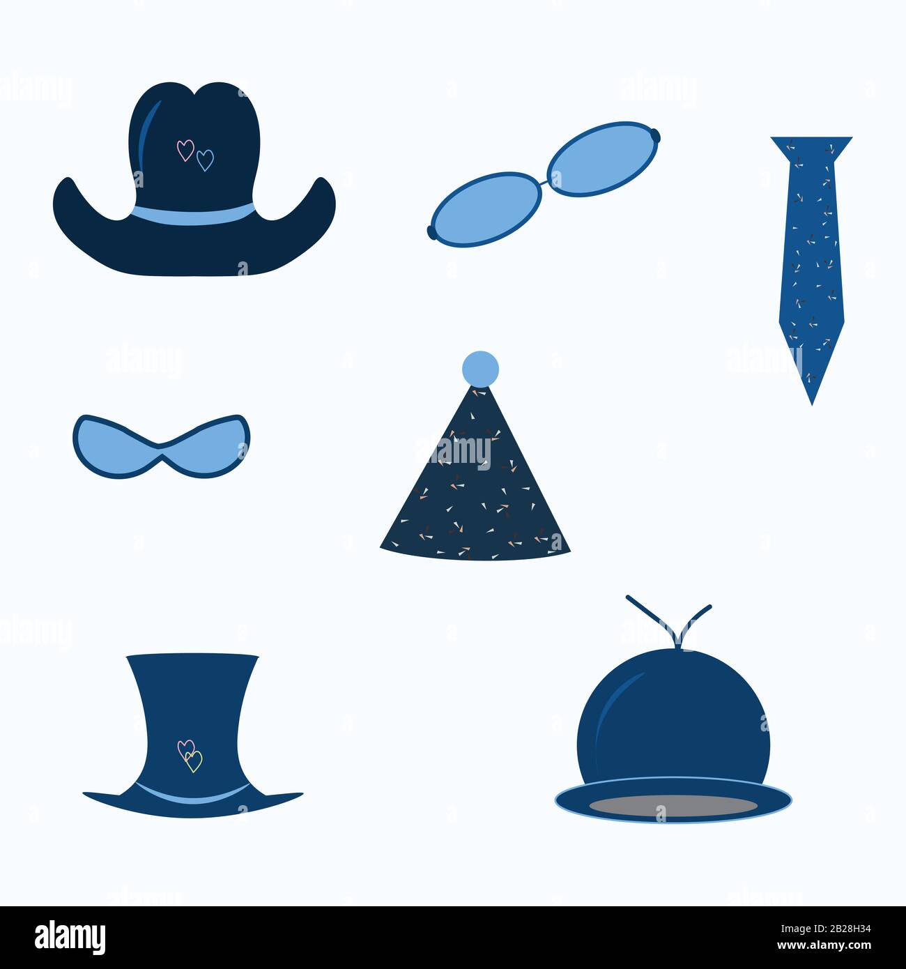 photo booth props. Colored and isolated carnival photo booth party icon ...