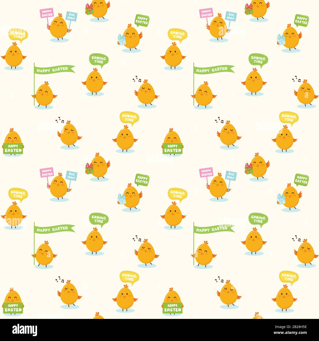 Easter seamless pattern with cute traditional easter symbol. cute ...