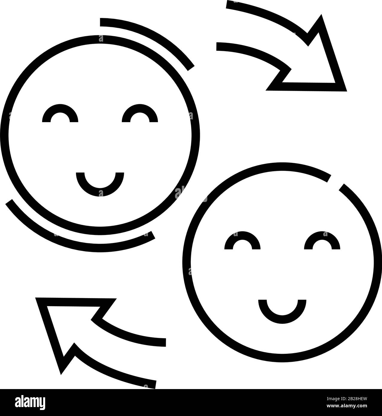 Sharing emotions line icon, concept sign, outline vector illustration ...