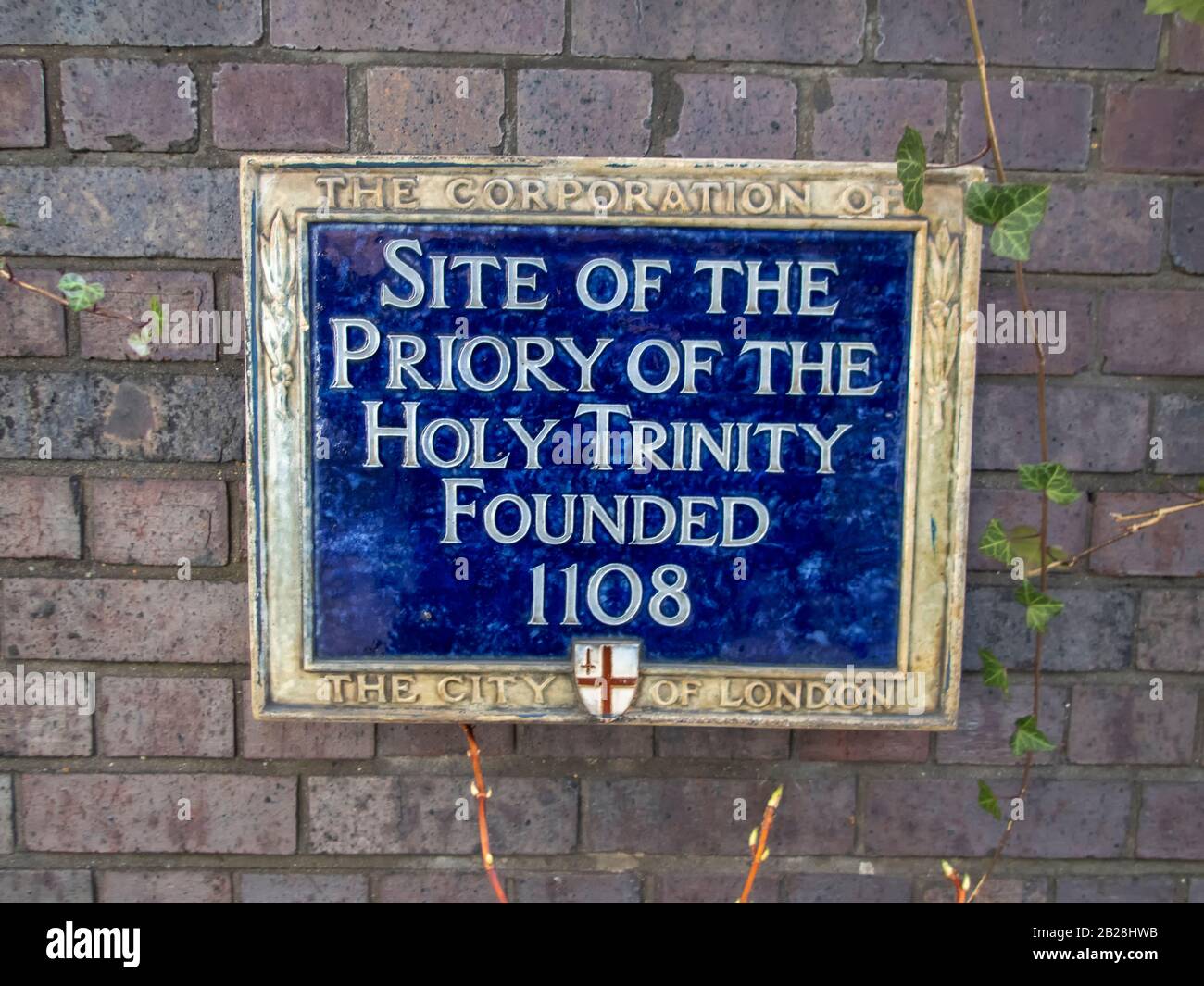 Blue plaque marking site priory hi-res stock photography and images - Alamy