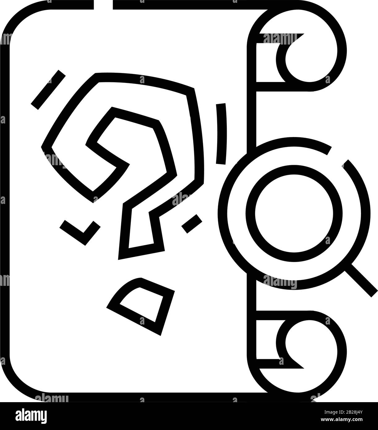 Searching information line icon, concept sign, outline vector ...