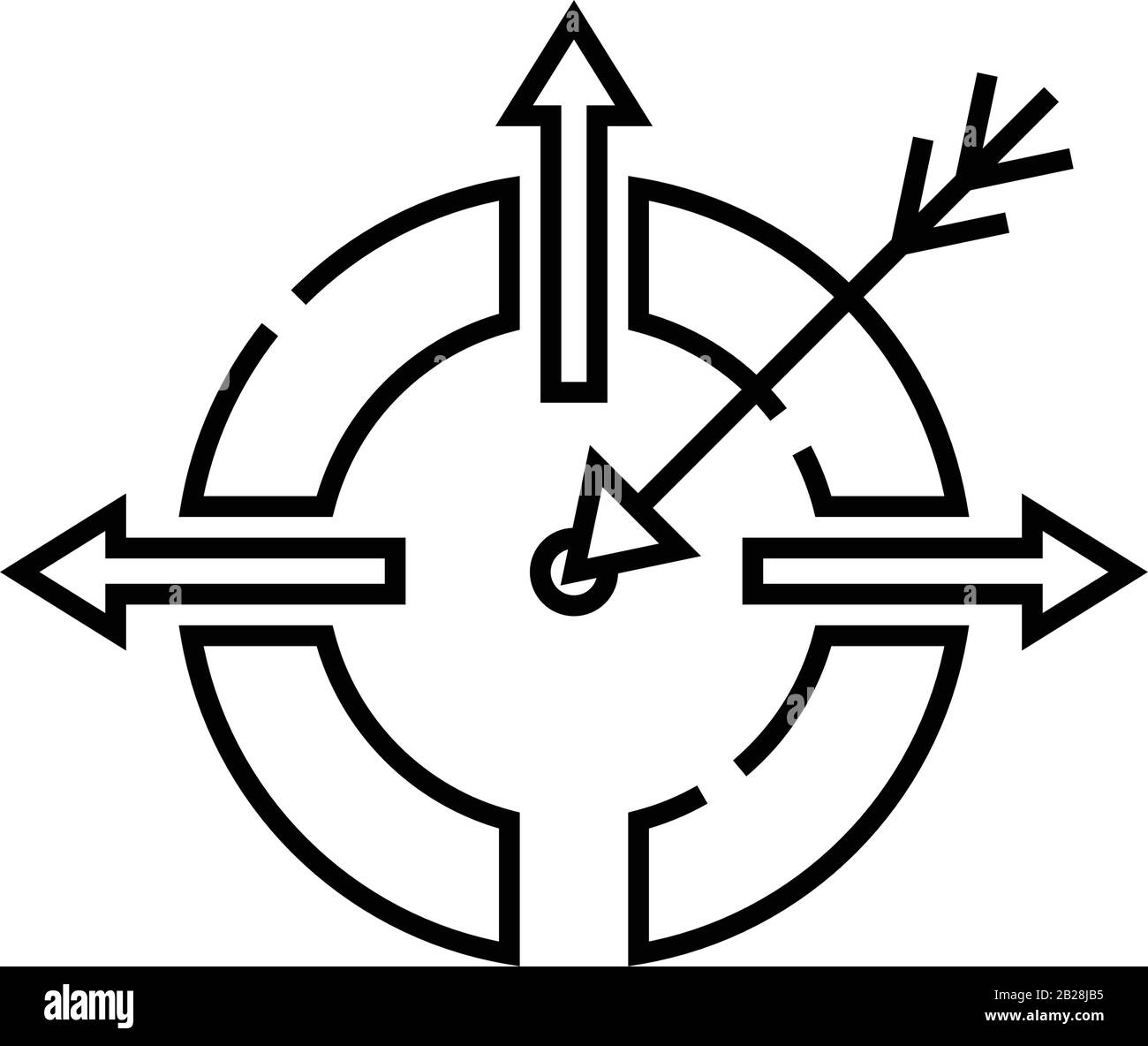 Setting goals line icon, concept sign, outline vector illustration ...