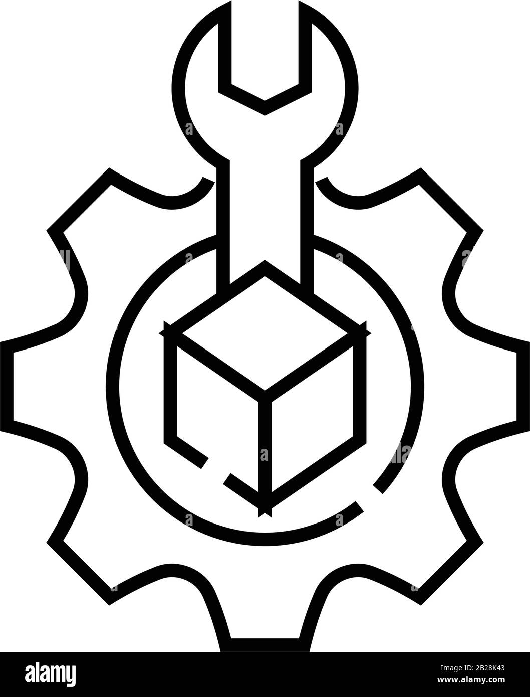 Settings line icon, concept sign, outline vector illustration, linear ...