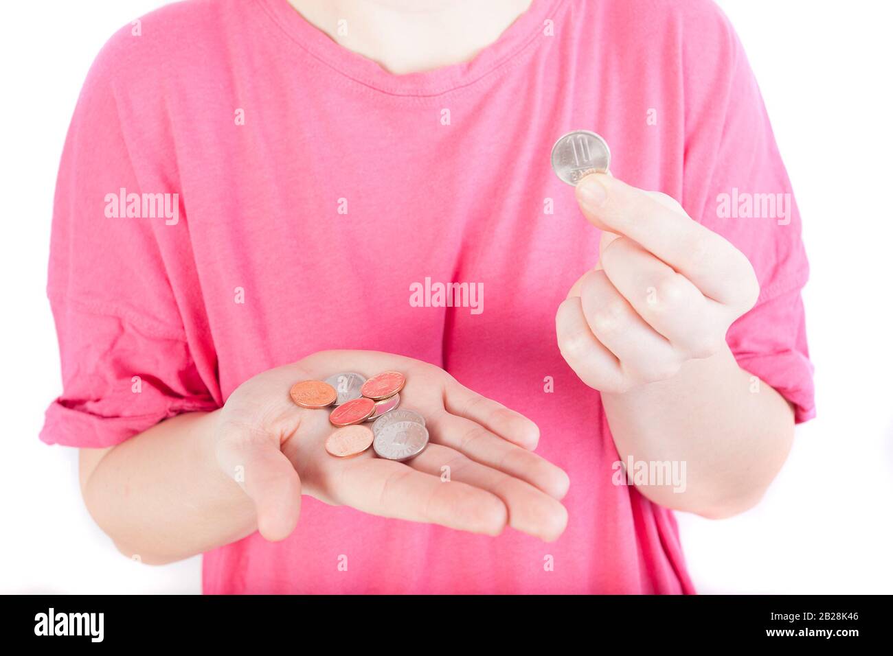 Person holding coins in hi-res stock photography and images - Alamy