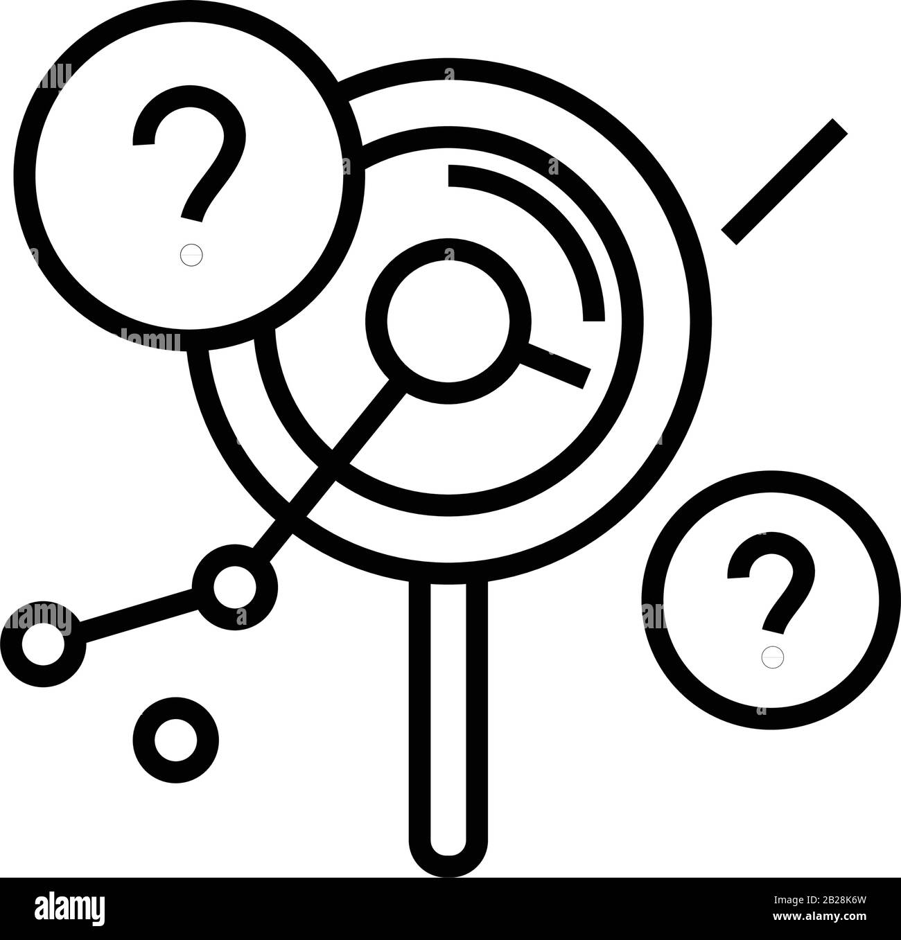 Searching difficulties line icon, concept sign, outline vector illustration, linear symbol Stock ...