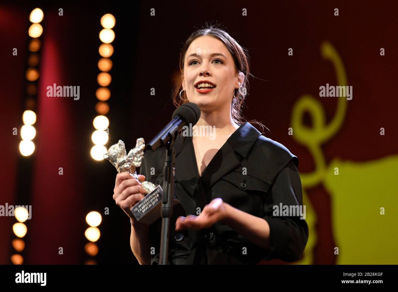 Berlin, Deutschland. 29th Feb, 2020. Paula Beer (Silver Bar Best Actress in 'Undine') at the ...