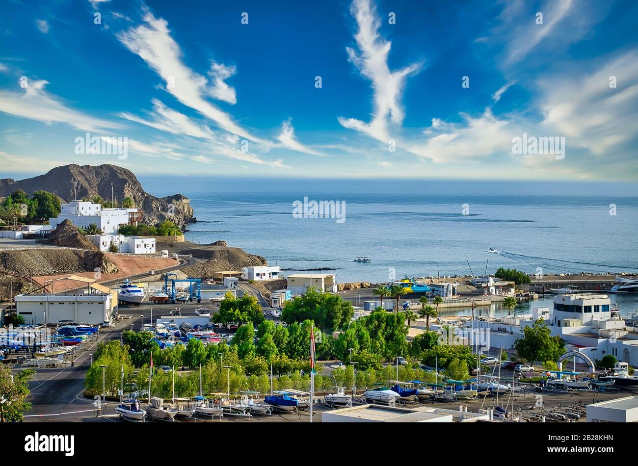 Aerial View of Marina Bandar in Muscat, Oman. Beautiful scenery of the ...
