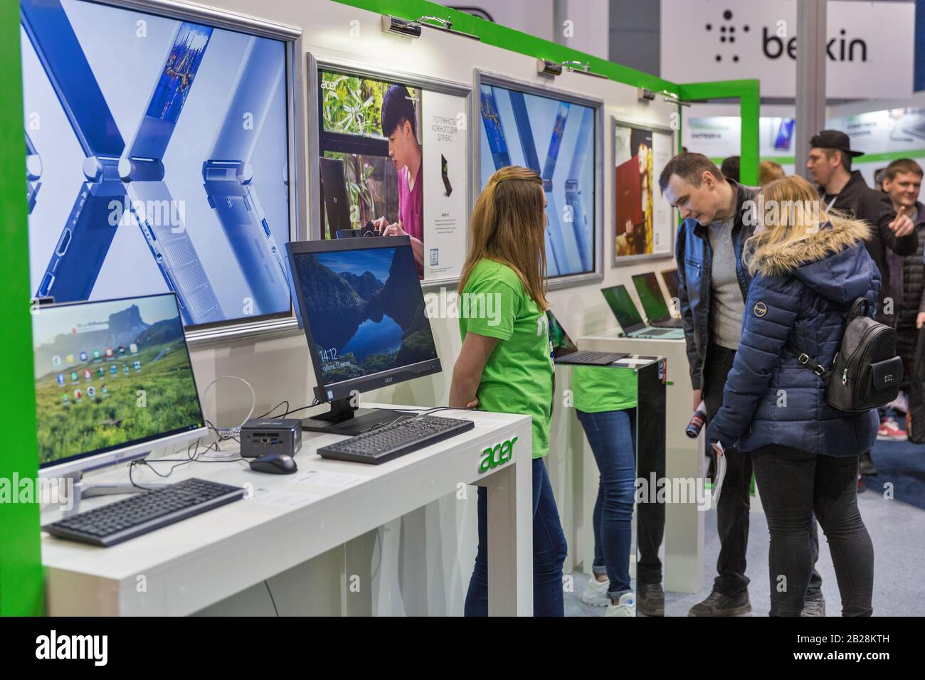 KYIV, UKRAINE - APRIL 13, 2019: People visit Acer, a Taiwan based ...