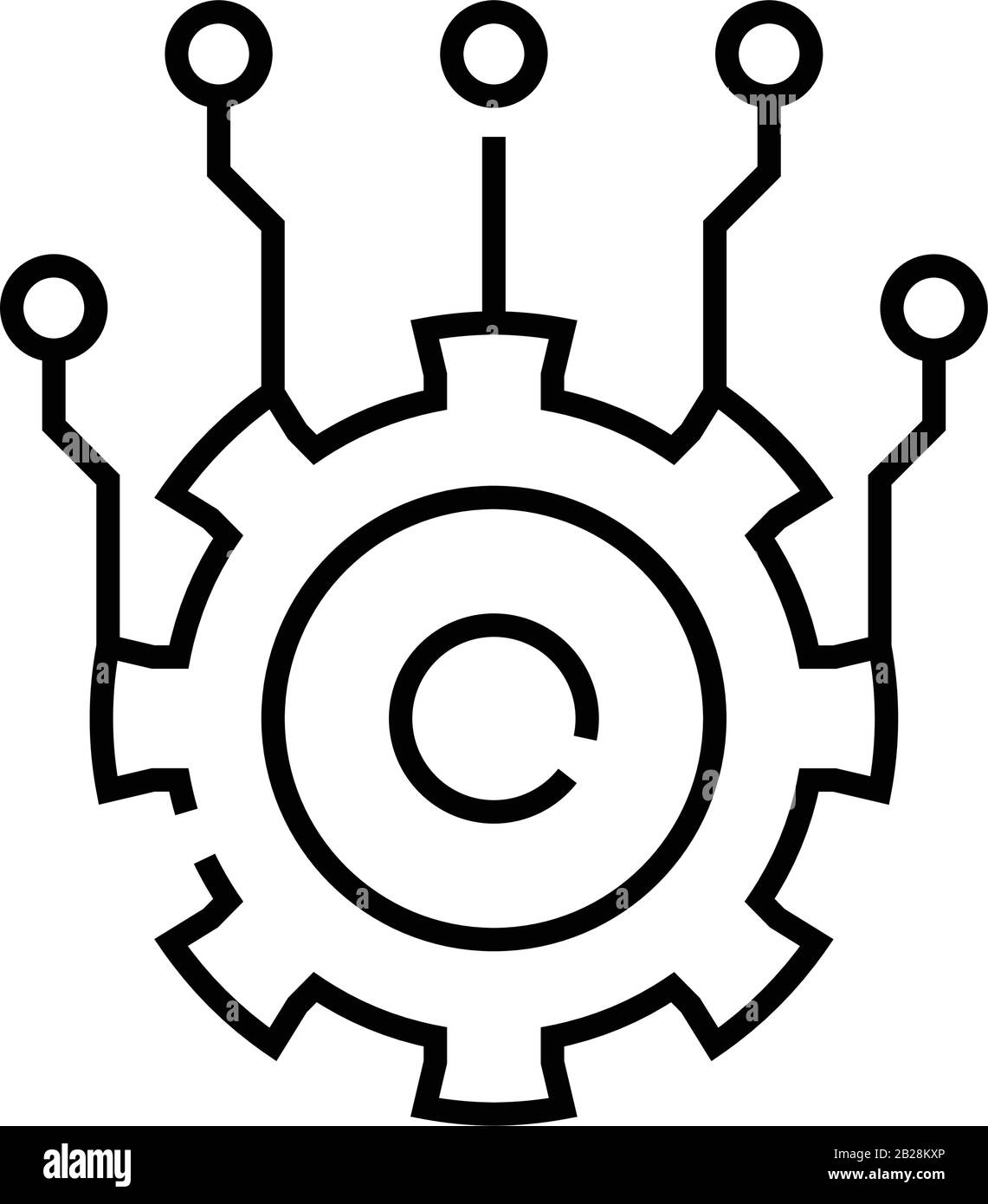 Setup mechanism line icon, concept sign, outline vector illustration ...