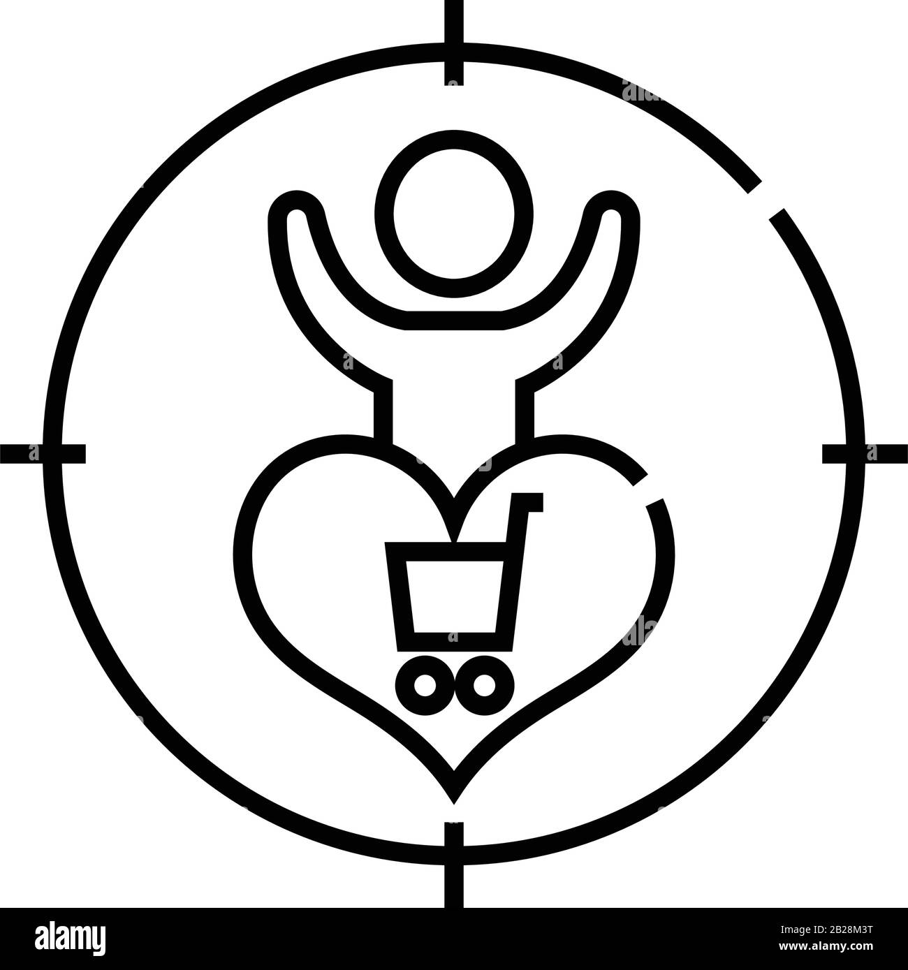 Safisfied customer line icon, concept sign, outline vector illustration ...