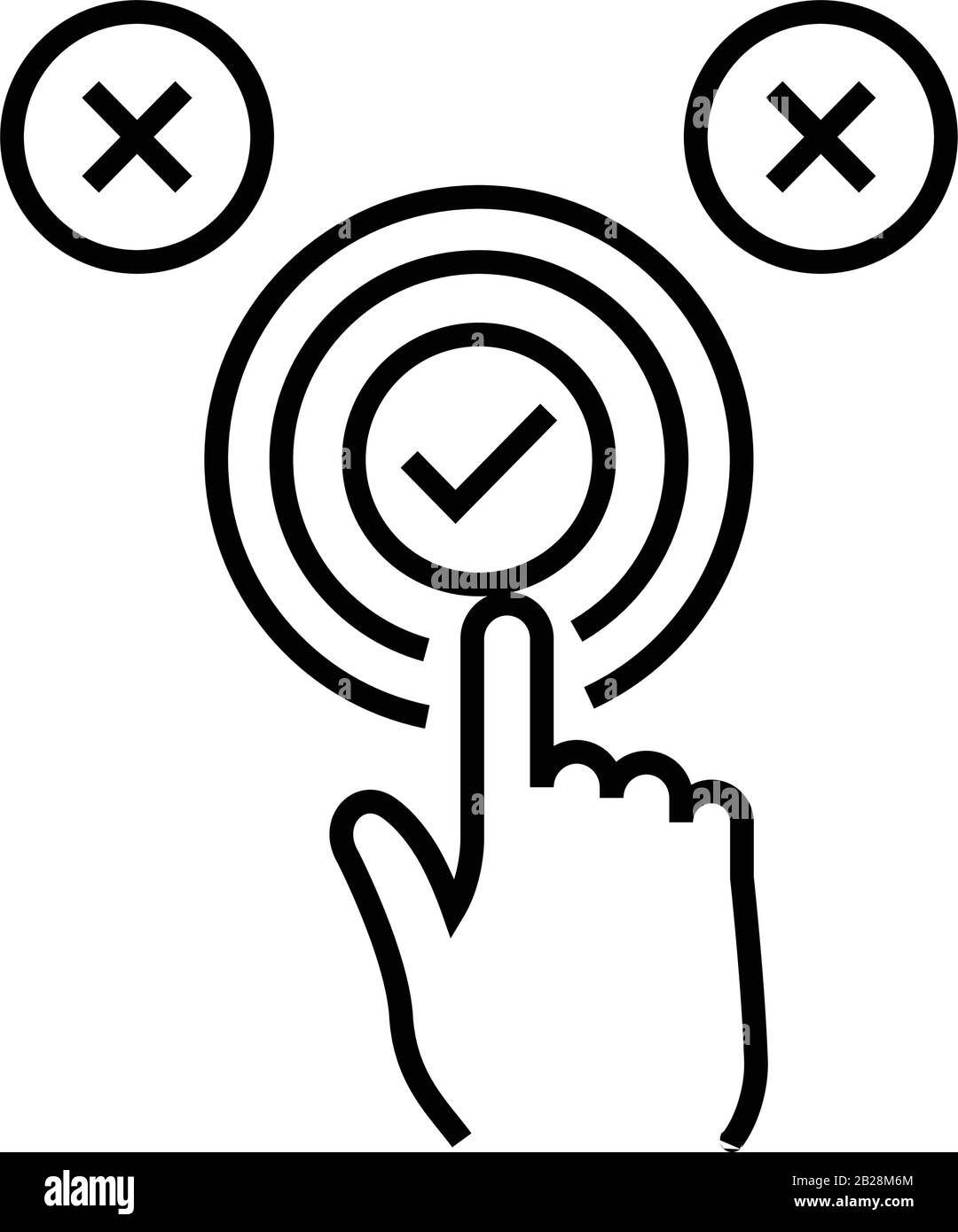 Right choise line icon, concept sign, outline vector illustration ...