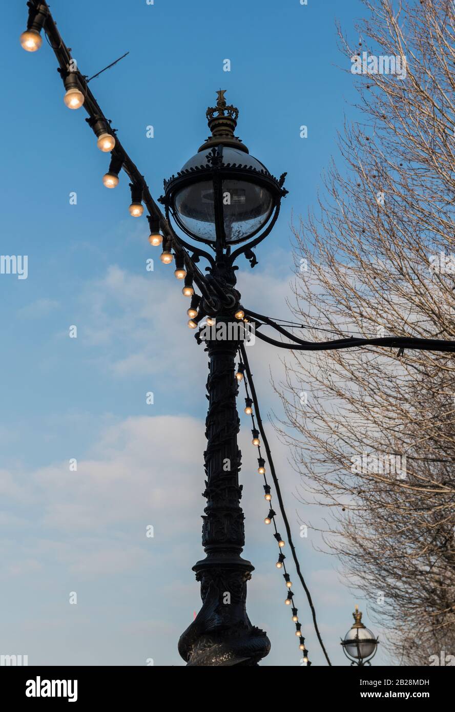 A lamp post on the South Bank, London Stock Photo - Alamy