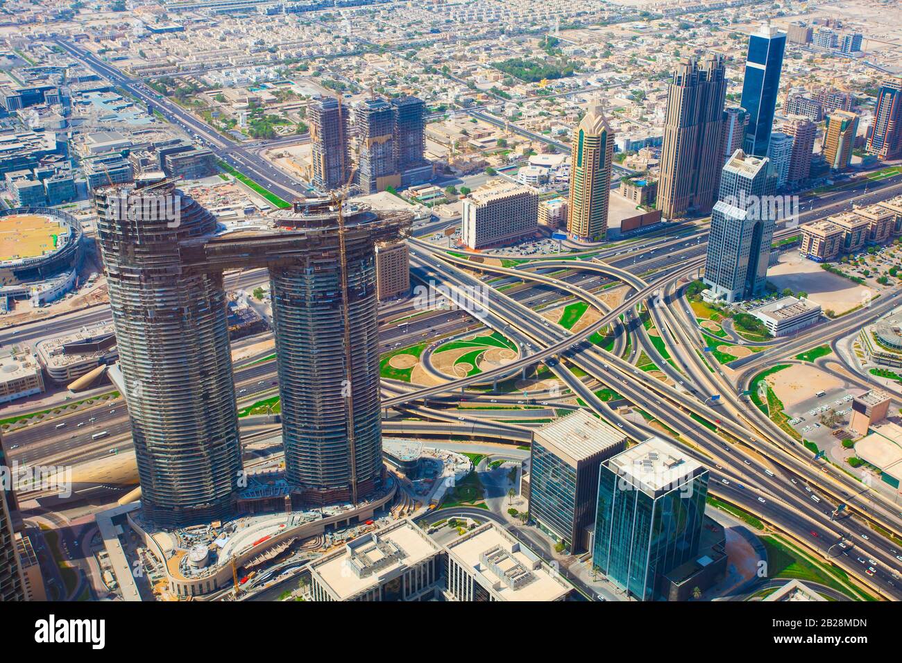 aerial view in Dubai city, aerial scene Stock Photo - Alamy