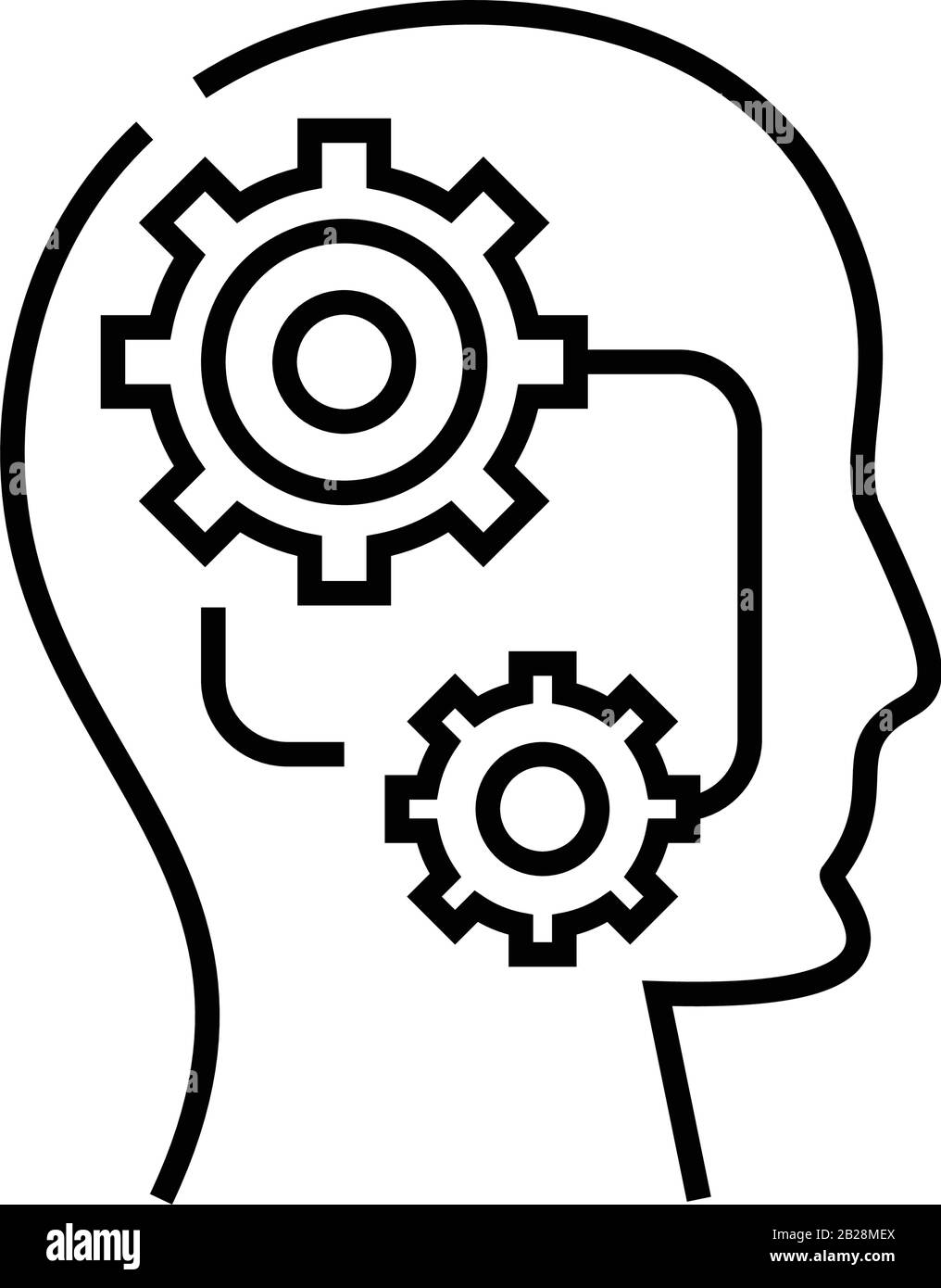 Self settings line icon, concept sign, outline vector illustration ...