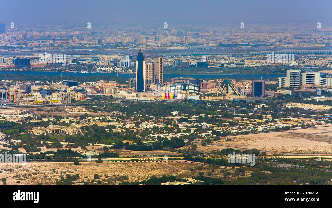 Dubai cityscape, aerial view. UAE Stock Photo - Alamy