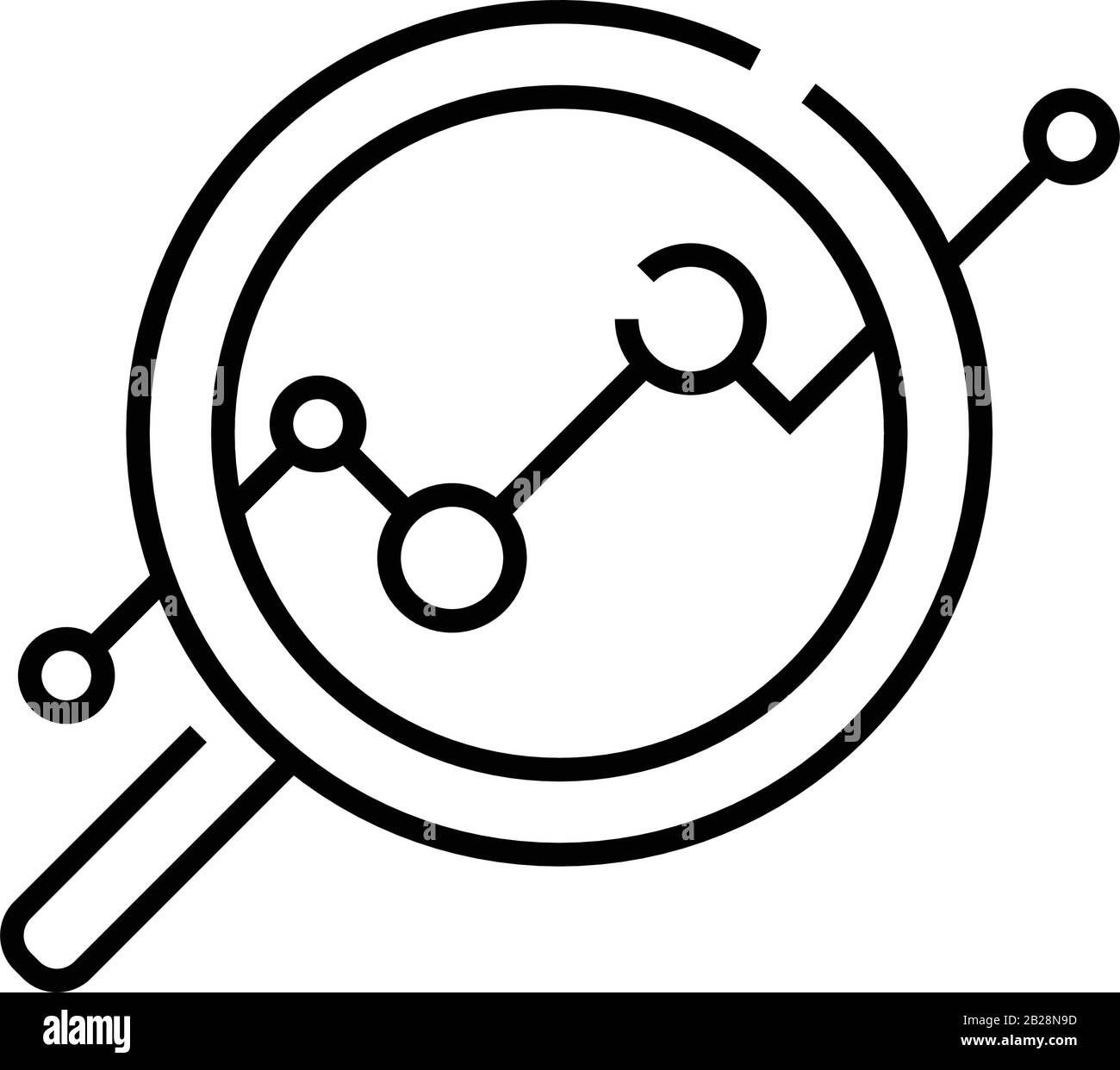 Searching link line icon, concept sign, outline vector illustration ...