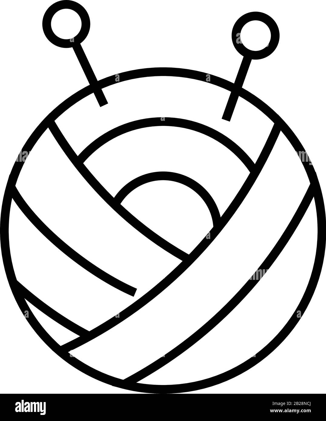 Skein of thread line icon, concept sign, outline vector illustration ...