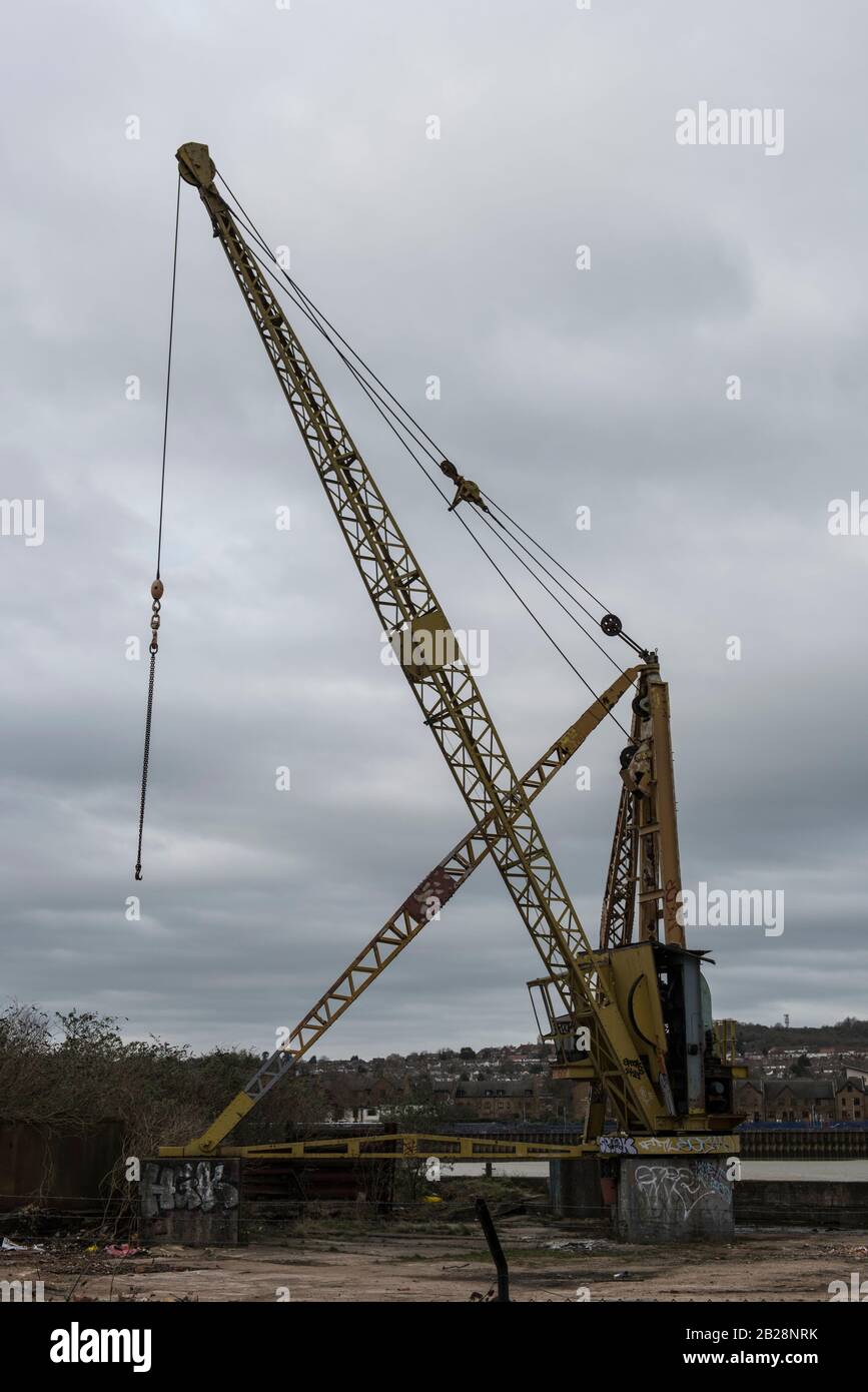 Dock crane at the old docks, Rochester, Kent Stock Photo - Alamy