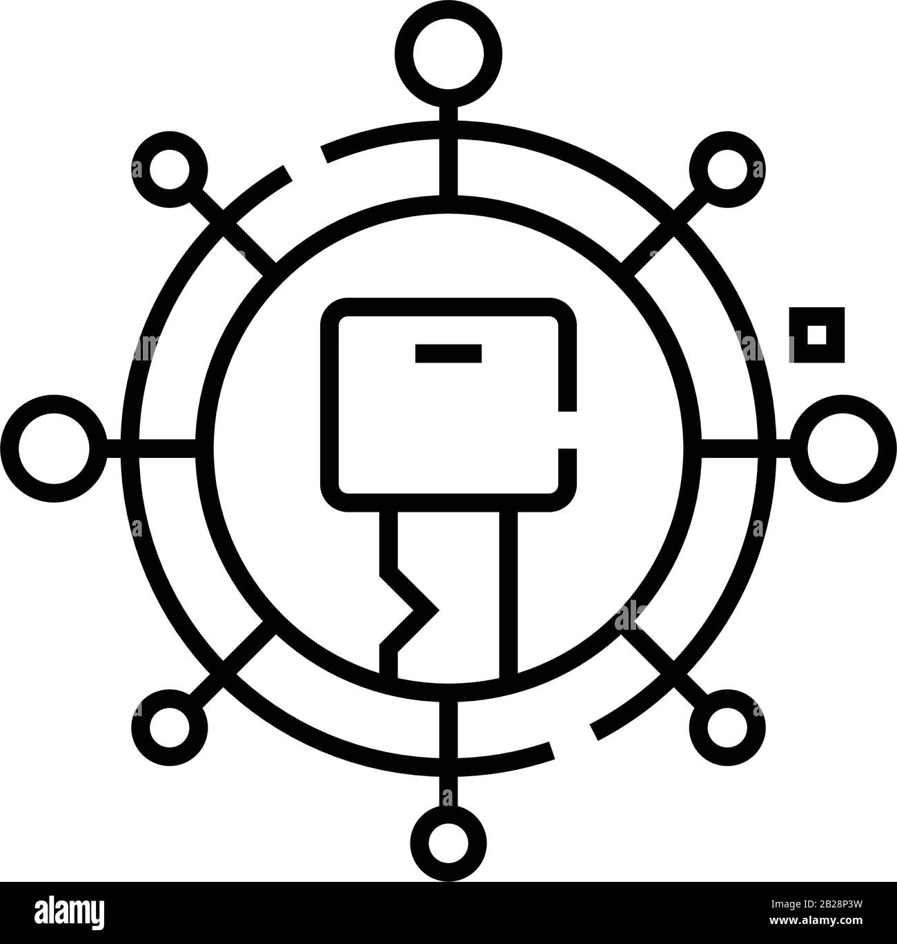 Security key line icon, concept sign, outline vector illustration ...