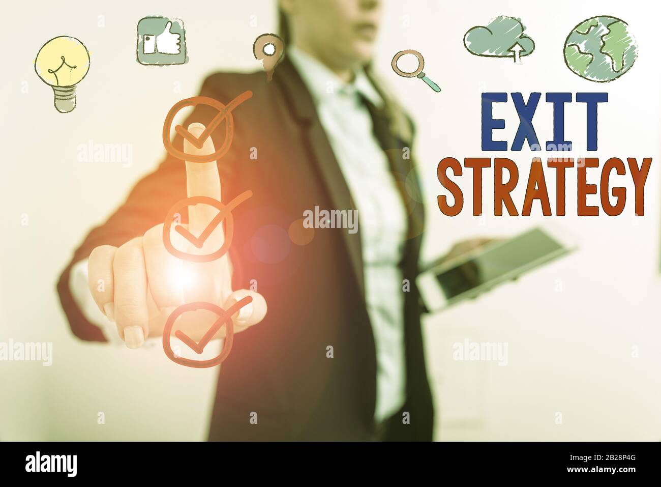 Word writing text Exit Strategy. Business photo showcasing Extricating ...