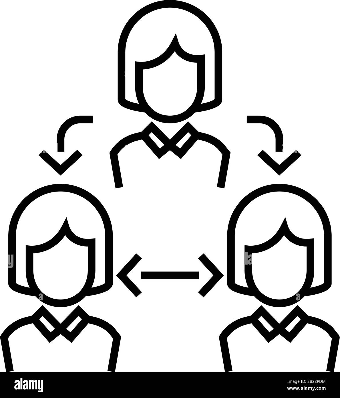 Sharing info line icon, concept sign, outline vector illustration ...