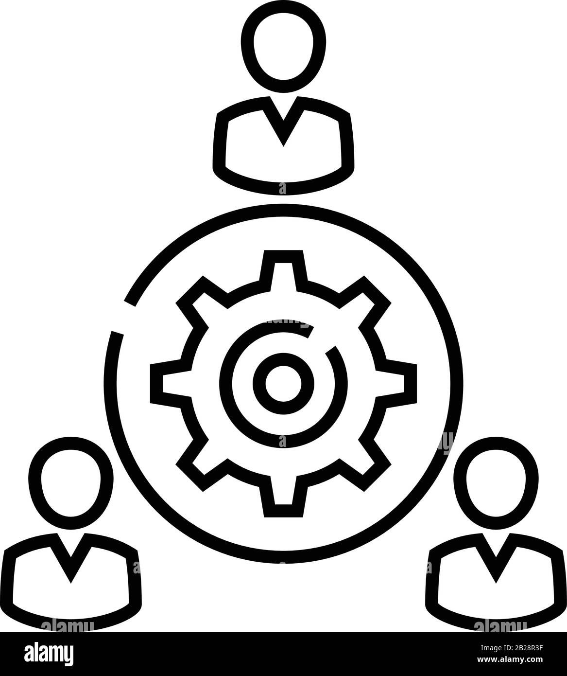 Round table line icon, concept sign, outline vector illustration ...