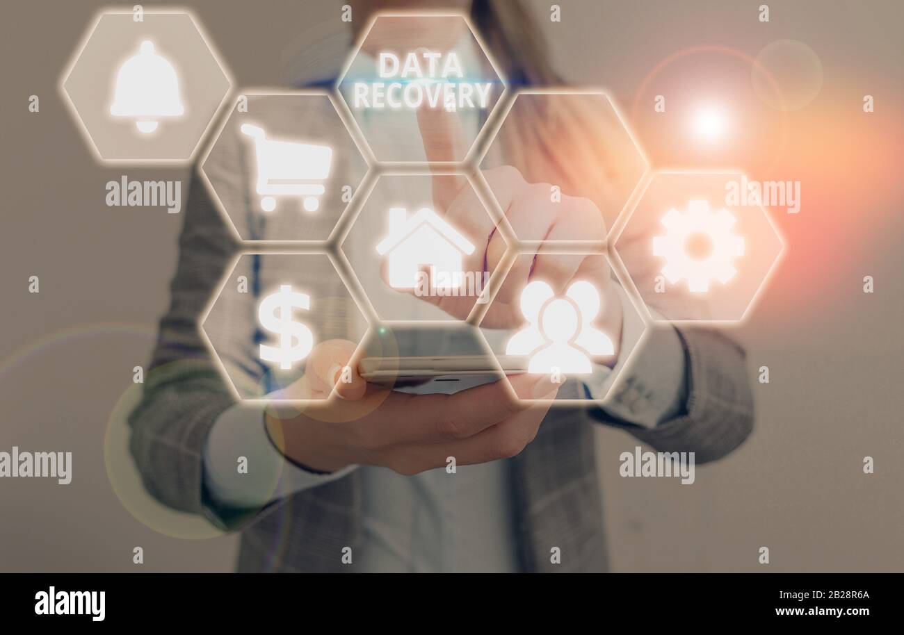 Text sign showing Data Recovery. Business photo text process of ... Text sign showing Data Recovery. Business photo text process of ...